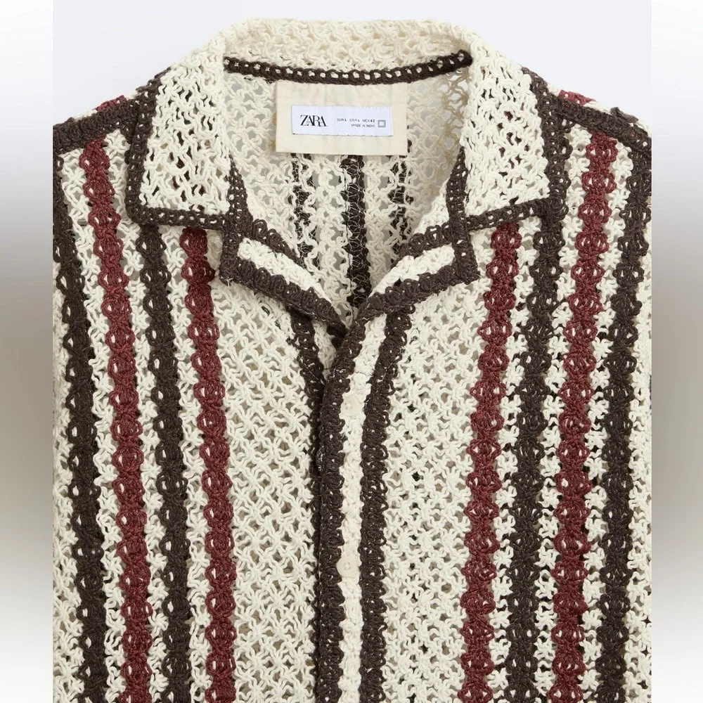 Zara | Shirts | Zara Men Crochet Textured Shirt Nwt | Poshmark